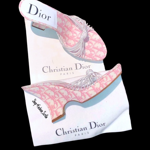 Dior | Shoes | Dior Vintage John Galliano Pink White Monogram Logo ...
